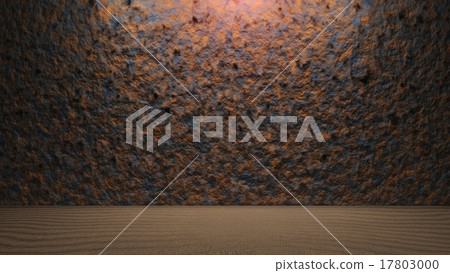 Rock wall background with ground aging - Stock Illustration [17803000 ...