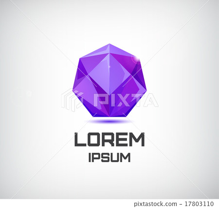 Vector purple crystal 3d geometric logo - Stock Illustration [17803110 ...