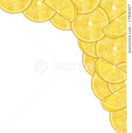 Abstract Border with Sliced Lemons - Stock Illustration [17806907] - PIXTA