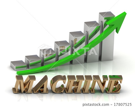 MACHINE- inscription of letters and Graphic growth - Stock Illustration ...