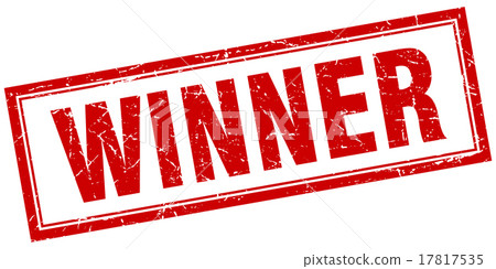 winner red square grunge stamp on white - Stock Illustration [17817535 ...