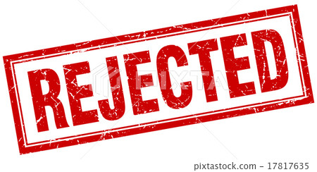 rejected red square grunge stamp on white - Stock Illustration ...