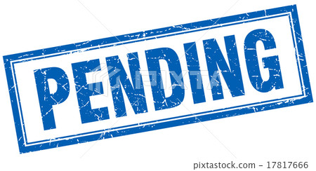 pending blue square grunge stamp on white - Stock Illustration ...