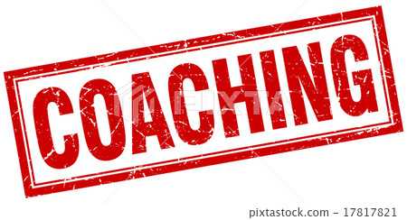 coaching red square grunge stamp on white - Stock Illustration ...