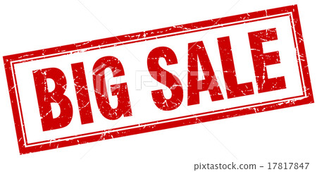 big sale red square grunge stamp on white - Stock Illustration ...