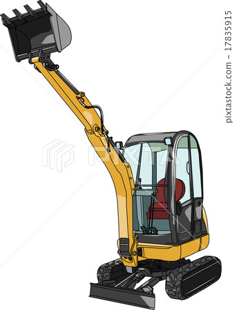 Mini excavator.Vector illustration - Stock Illustration [17835915] - PIXTA