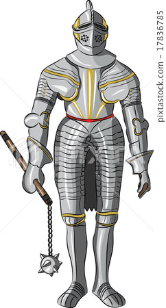 vector medieval knight with morning star - Stock Illustration [17836785 ...