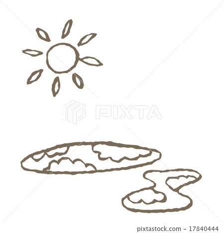The sun and puddle - Stock Illustration [17840444] - PIXTA