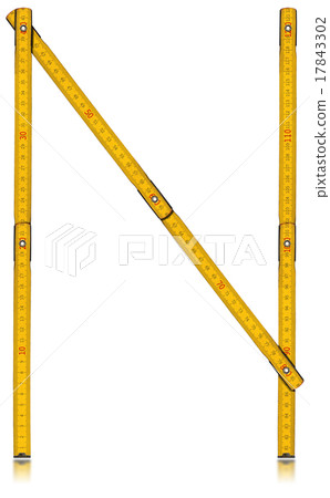 Font N - Old Yellow Meter Ruler - Stock Illustration [17843302] - PIXTA