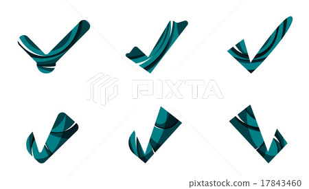 Set of abstract OK and tick icons, business - Stock Illustration ...