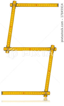 Font S or 5 - Old Yellow Meter Ruler - Stock Illustration [17845914 ...