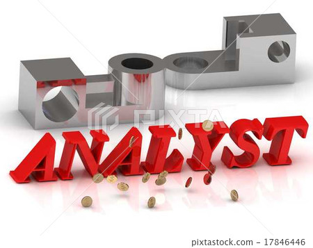 ANALYST - inscription of bright letters and silver - Stock Illustration ...