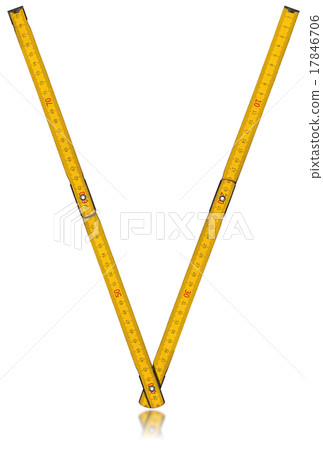 Font V - Old Yellow Meter Ruler - Stock Illustration [17846706] - PIXTA