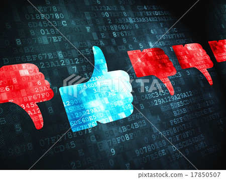 Social network concept: Thumb Up, Down on digital - Stock Illustration ...