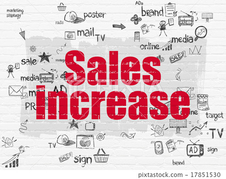 Advertising concept: Sales Increase on wall - Stock Illustration ...