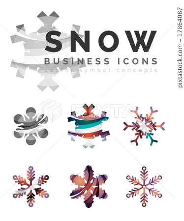 Set of abstract colorful snowflake logo icons - Stock Illustration ...
