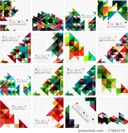 Set of triangle geometric abstract backgrounds - Stock Illustration ...