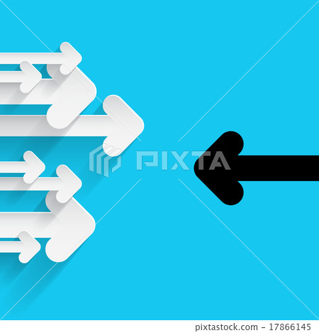 One Against All - Vector Paper Arrows Background - Stock Illustration ...
