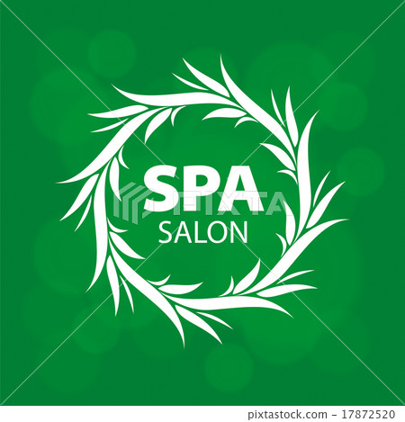 round vector logo for a spa on a green background - Stock Illustration ...