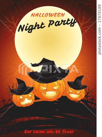 Halloween party poster eat drink and be scary - Stock Illustration ...