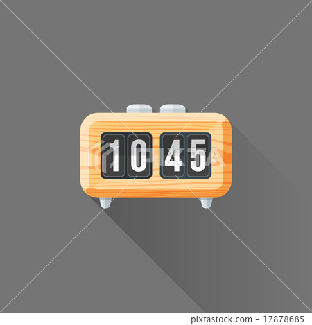 vector flat wood retro flip clock illustration - Stock Illustration ...