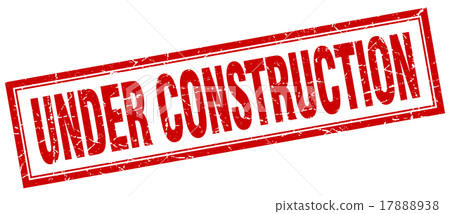 under construction red square stamp on white - Stock Illustration ...
