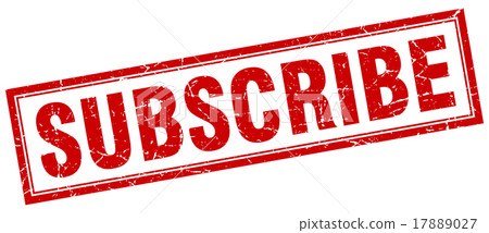 subscribe red square grunge stamp on white - Stock Illustration ...