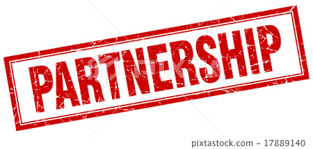 partnership red square grunge stamp on white - Stock Illustration ...
