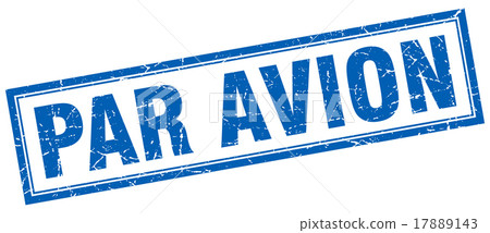 par avion blue square grunge stamp on white - Stock Illustration ...