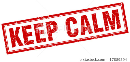 keep calm red square grunge stamp on white - Stock Illustration ...