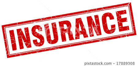 insurance red square grunge stamp on white - Stock Illustration ...