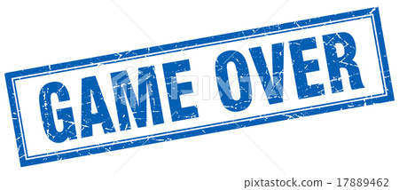 game over blue square grunge stamp on white-插圖素材 [17889462] - PIXTA圖庫