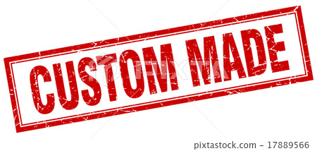 custom made red square grunge stamp on white - Stock Illustration ...