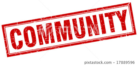 community red square grunge stamp on white - Stock Illustration ...