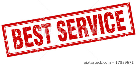 best service red square grunge stamp on white - Stock Illustration ...