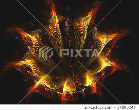 Abstract gold flower computer-generated image - Stock Illustration ...