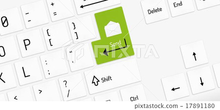 white keyboard with send key and envelope - Stock Illustration ...