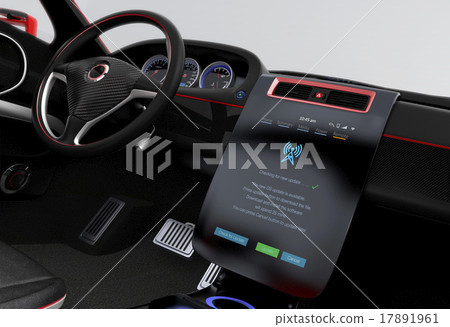 Software update operation screen on the car... - Stock Illustration ...