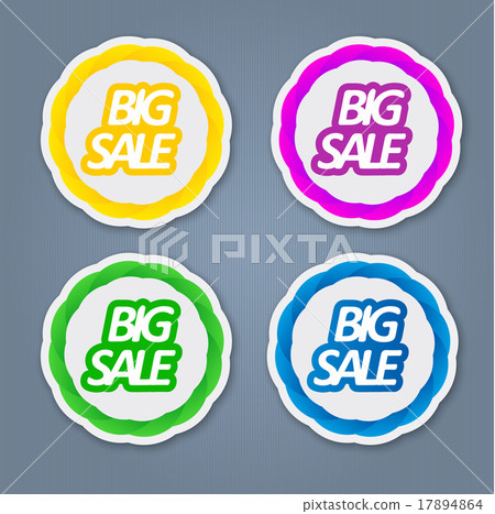 Abstract wavy shape sticker design. - Stock Illustration [17894864] - PIXTA