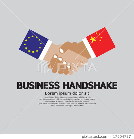 Business Handshake. European Union And China - Stock Illustration ...