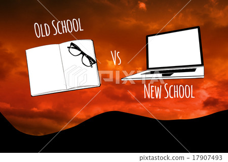Composite image of old school vs new school - Stock Illustration ...