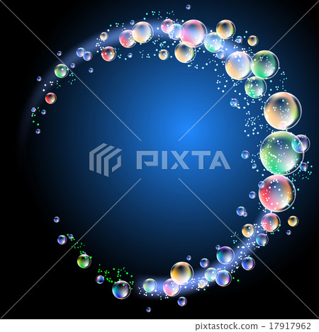 Round frame with bubbles - Stock Illustration [17917962] - PIXTA