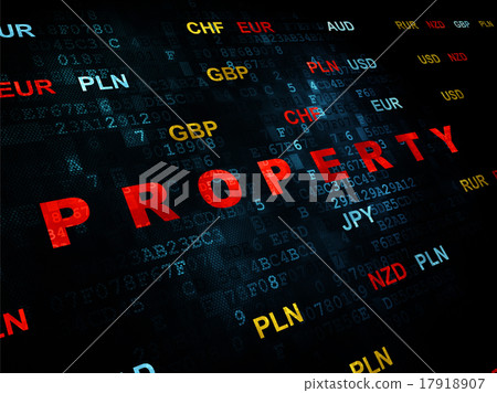 Finance concept: Property on Digital background - Stock Illustration ...