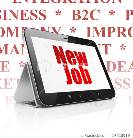 Business concept: Tablet Computer with New Job on - Stock Illustration ...