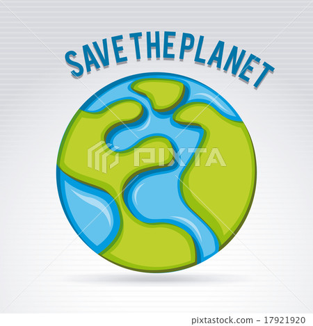 save the planet over white background vector... - Stock Illustration ...