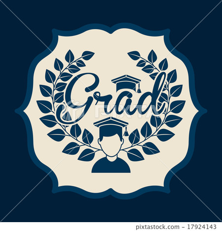 graduation design over blue background vector... - Stock Illustration ...