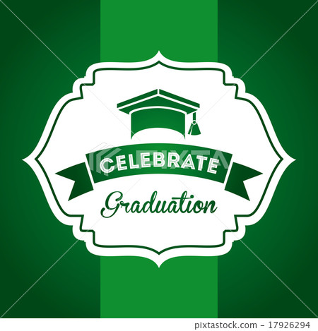 graduation design over green background vector... - Stock Illustration ...