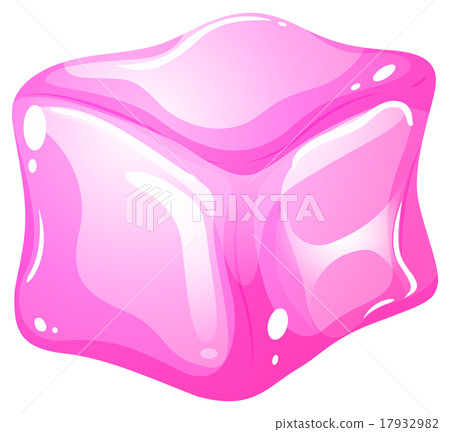Pink ice cube on white - Stock Illustration [17932982] - PIXTA