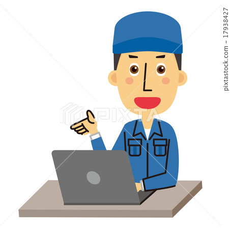 Men explaining on a computer [Triple/Series] - Stock Illustration ...