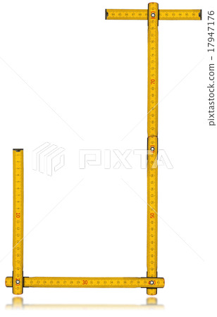 Font J - Old Yellow Meter Ruler - Stock Illustration [17947176] - PIXTA